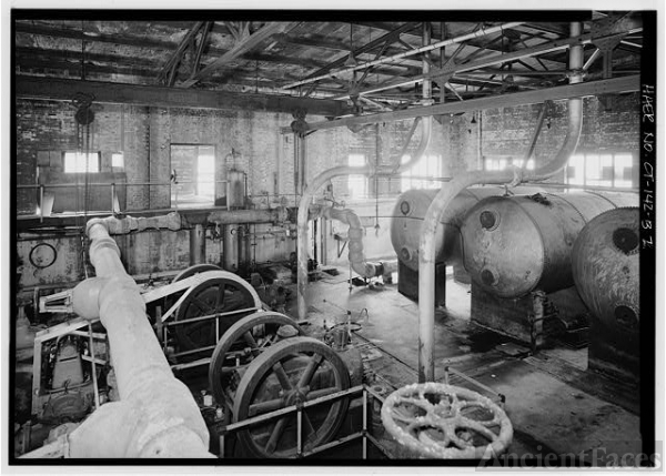 INTERIOR VIEW OF MIANUS RIVER PUMP STATION LOOKING...