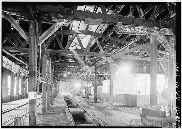 8. INTERIOR OF ENGINE HOUSE, SHOWING EAST HALF OF...