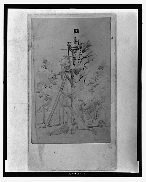 [Sketch of U.S. Army Signal Corps observation and signal...