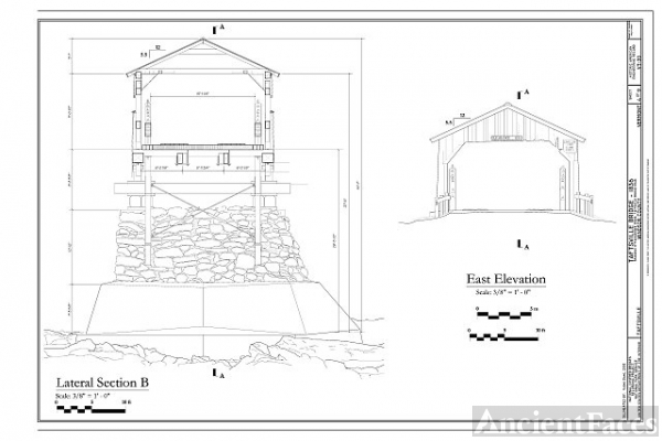 Lateral Section B; East Elevation - Taftsville Bridge,...