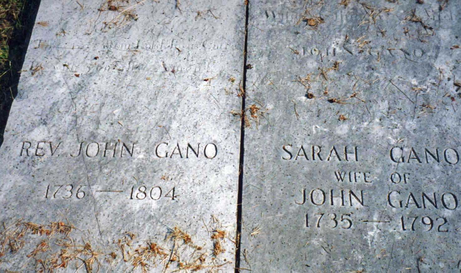 Rev. John and Sarah Gano Headstone