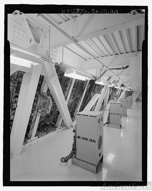 Interior view, Array Room, transmitter-receiver modules,...