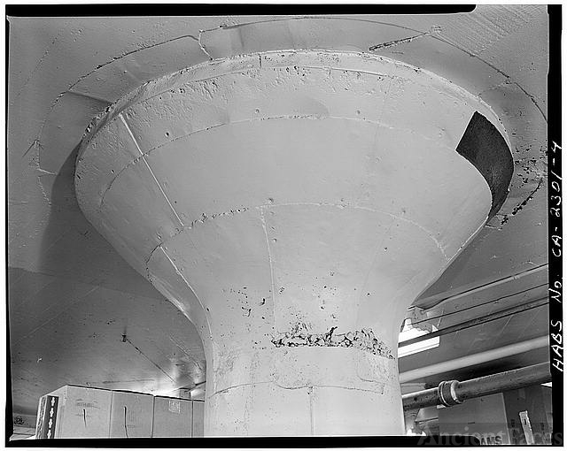 4. VIEW OF FLARED CAPITAL OF THE MUSHROOM COLUMN SHOWING...