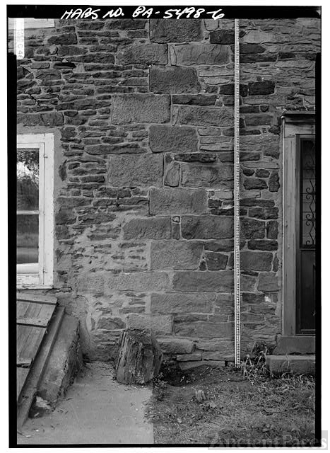 6. DETAIL OF WALL SHOWING QUOINING WHERE THE OLD SECTION...