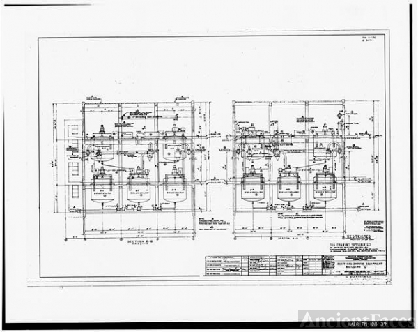 39. Photograph of a line drawing. 'SECTIONS SHOWING...