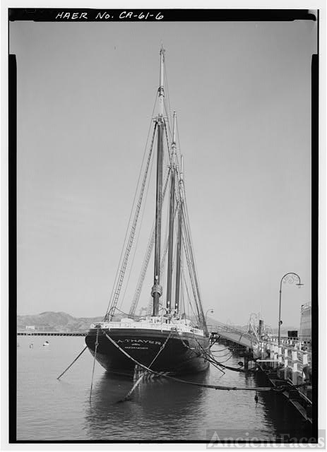 6. Stern view looking forward. - Schooner C.A. THAYER,...