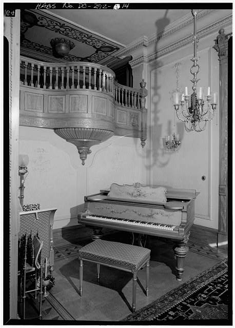 Interior, first floor, music room, looking north