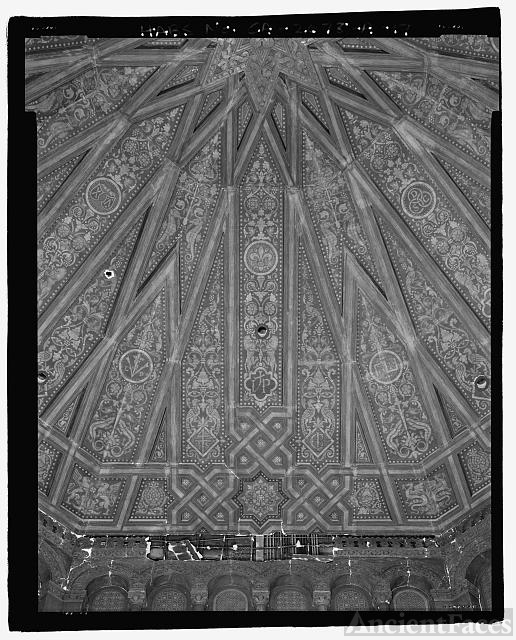 Detail view of Powell Library main reading room rotunda...