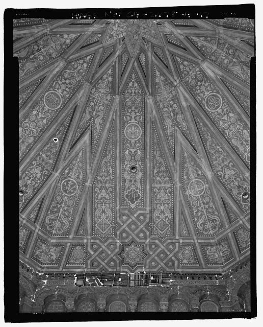 Detail view of Powell Library main reading room rotunda...