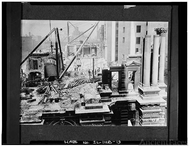 19. Demolition,detail showing columns,wall details,and...