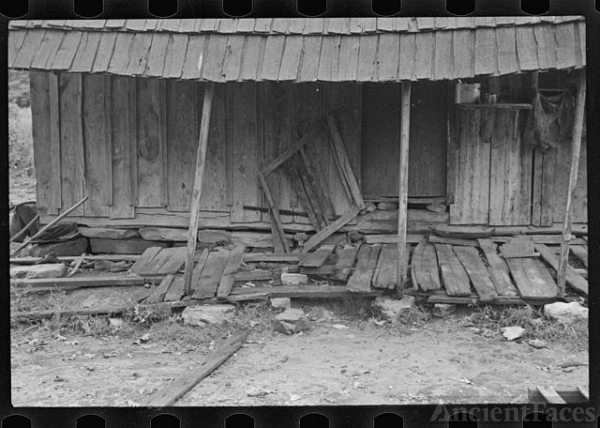 Porch of home of Sam Nichols, rehabilitation client,...