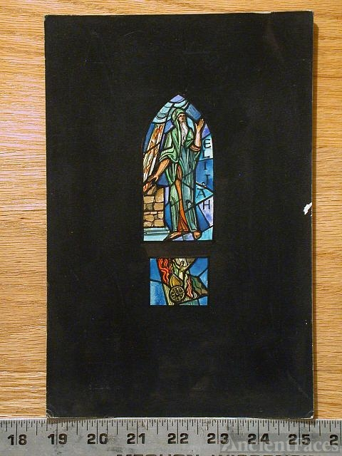 [Design drawing for stained glass window "Elijah"]