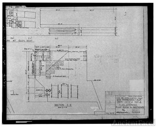 40. Y&D Drawing 304318 (1944), 'Dry Dock No. 4 Plan...