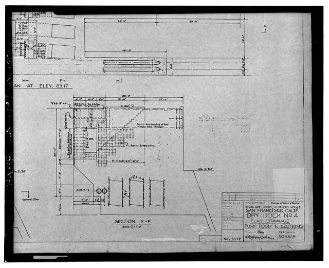 40. Y&D Drawing 304318 (1944), 'Dry Dock No. 4 Plan...