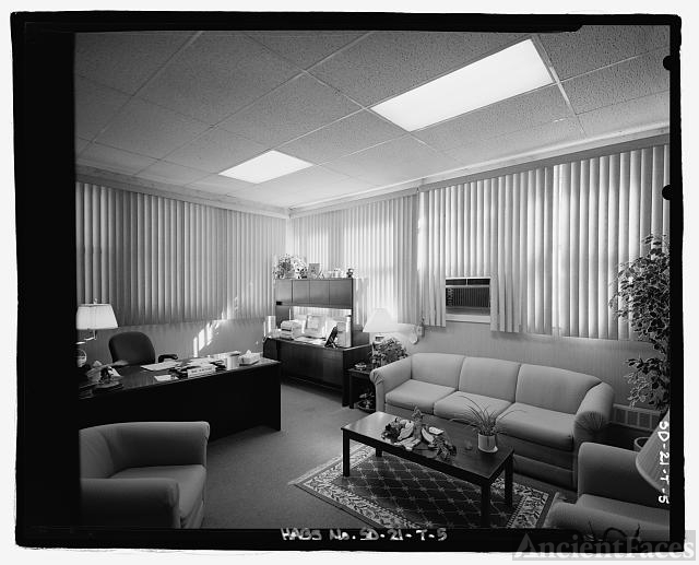 5. Interior view of office; showing exterior windows;...