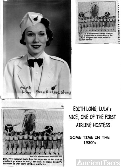 Edith Long, early flight stewardess