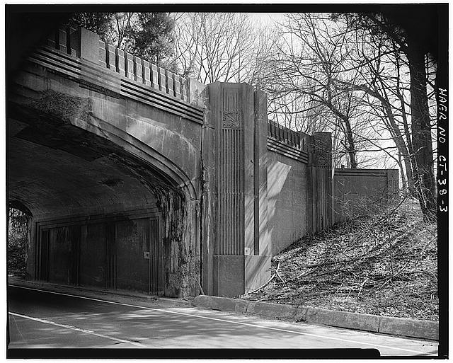 3. VIEW OF BRIDGE, SHOWING ABUTMENT AND WINGWALL